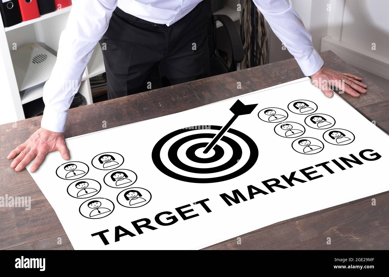 Man watching a target marketing concept placed on a desk Stock Photo ...