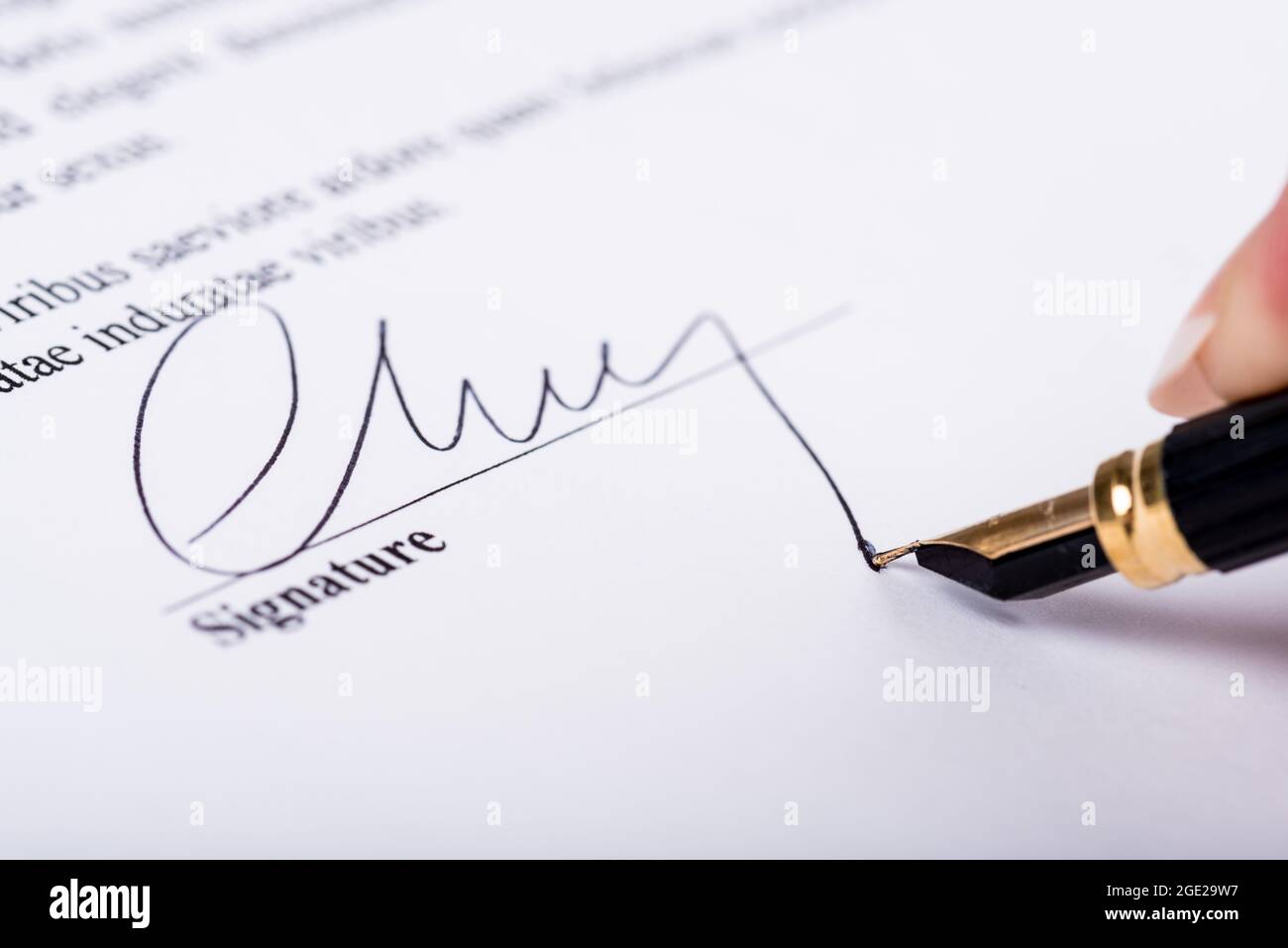 Closeup of signature Stock Photo - Alamy