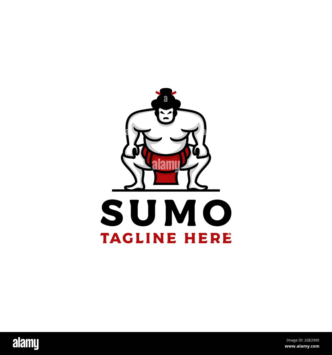 Sumo wrestler Logo. Fat, overweight man. Japanese Traditional sport ...
