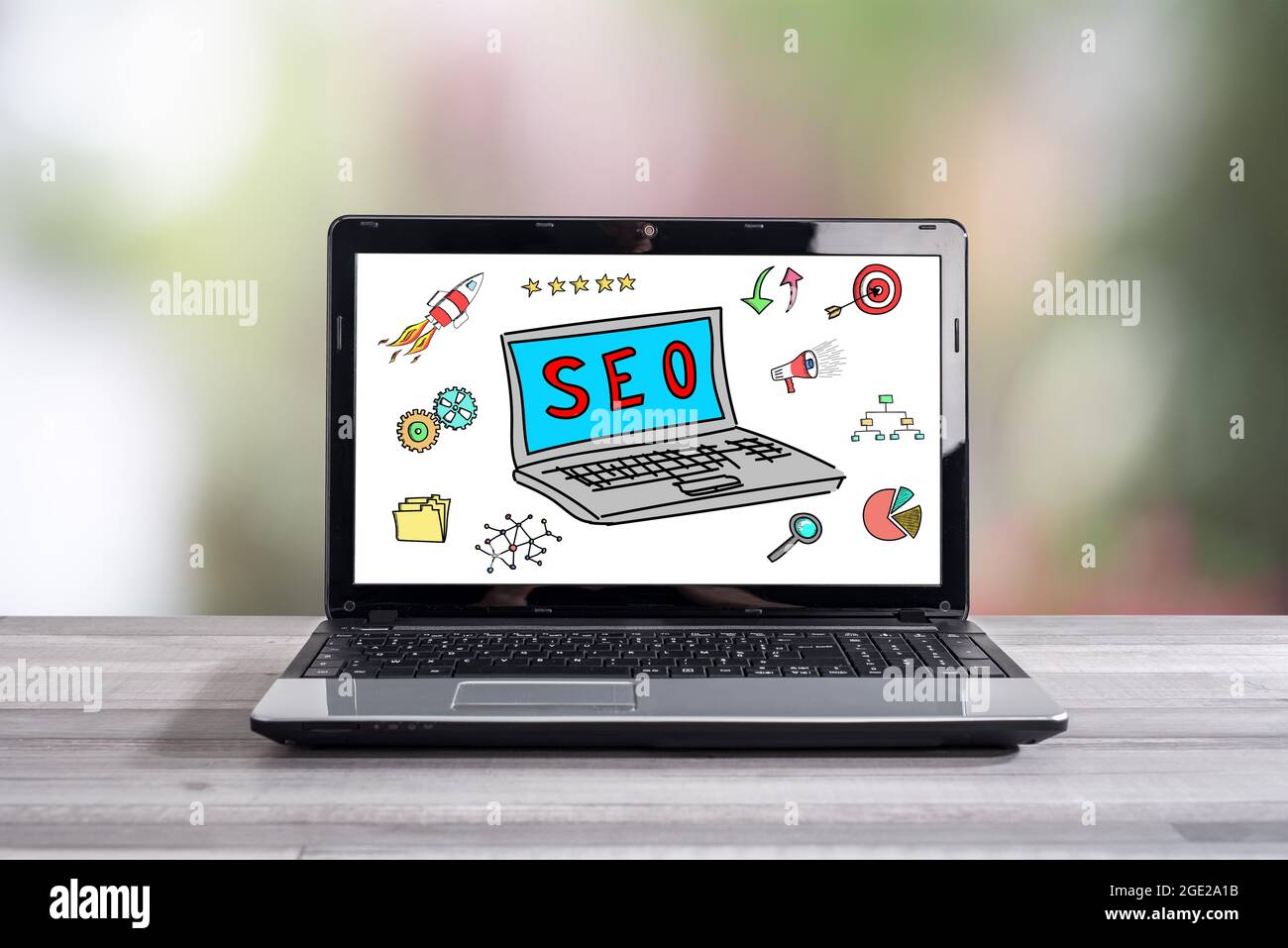 Seo concept shown on a laptop screen Stock Photo - Alamy