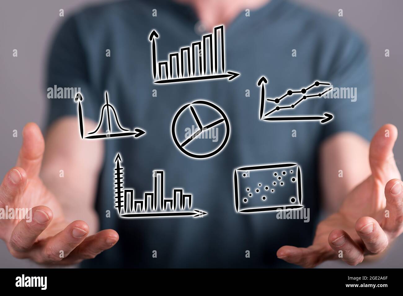 Business analysis concept between hands of a man in background Stock ...