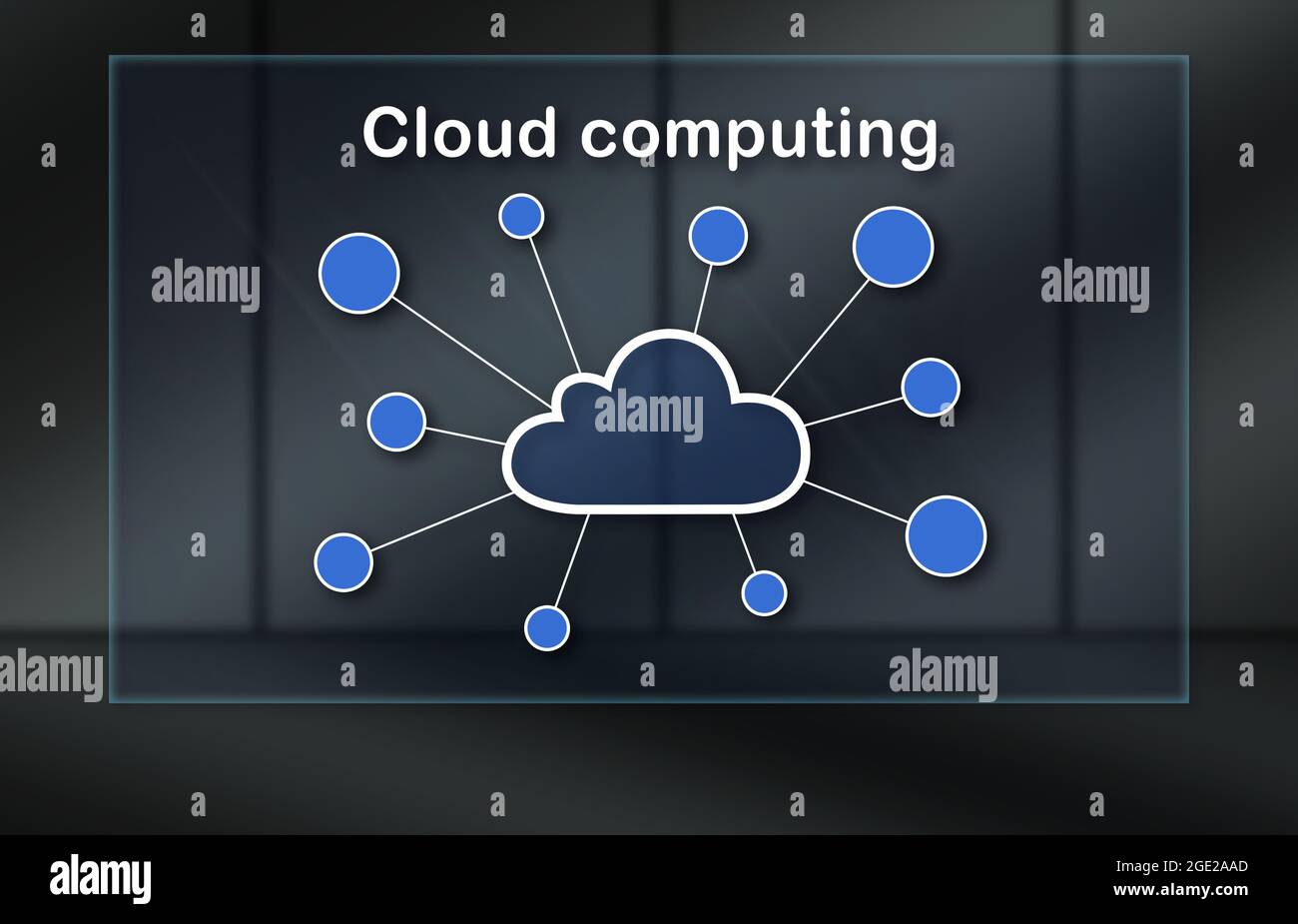 Cloud computing concept on dark background Stock Photo - Alamy