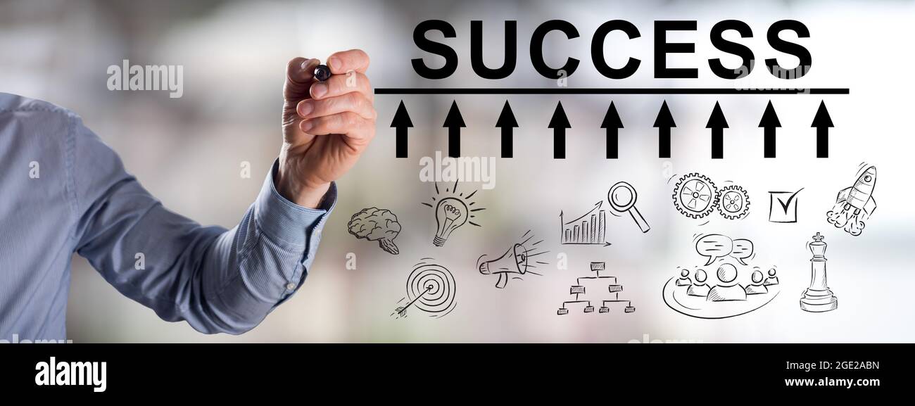 Man drawing a success concept Stock Photo - Alamy