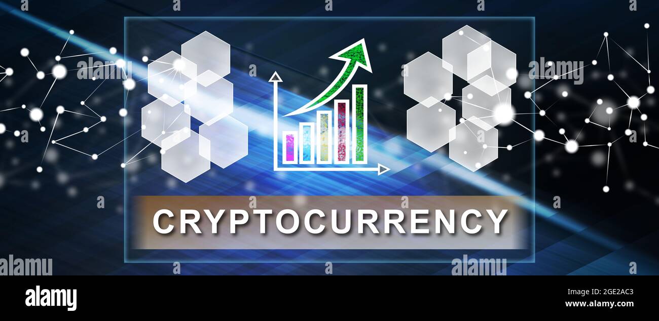 Illustration of a cryptocurrency success concept Stock Photo - Alamy