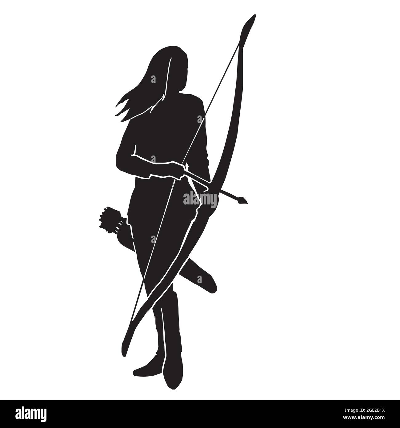 Woman warrior with bow and arrow Stock Vector Images - Alamy