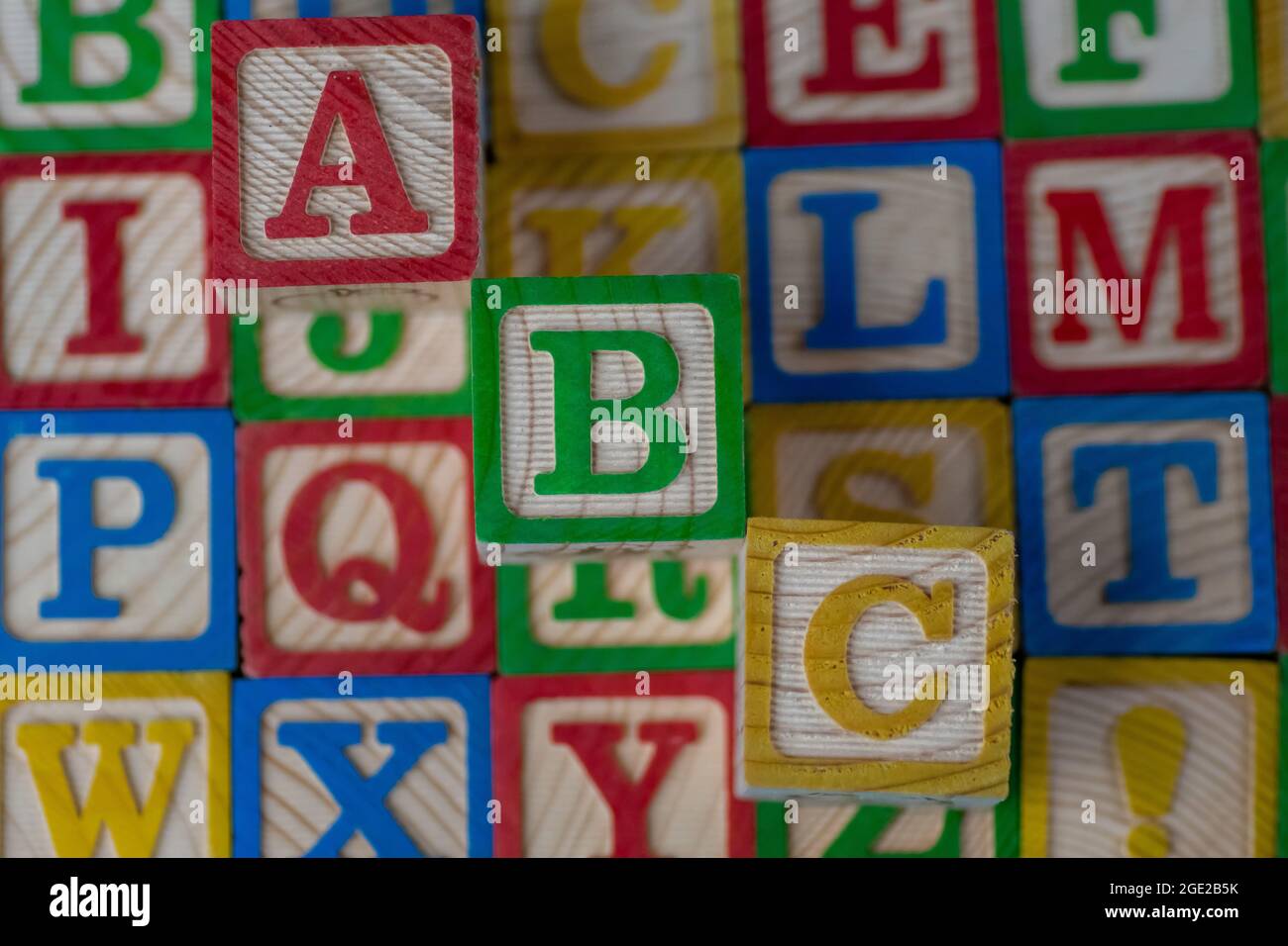 ABC wood block for child education learning Stock Photo - Alamy