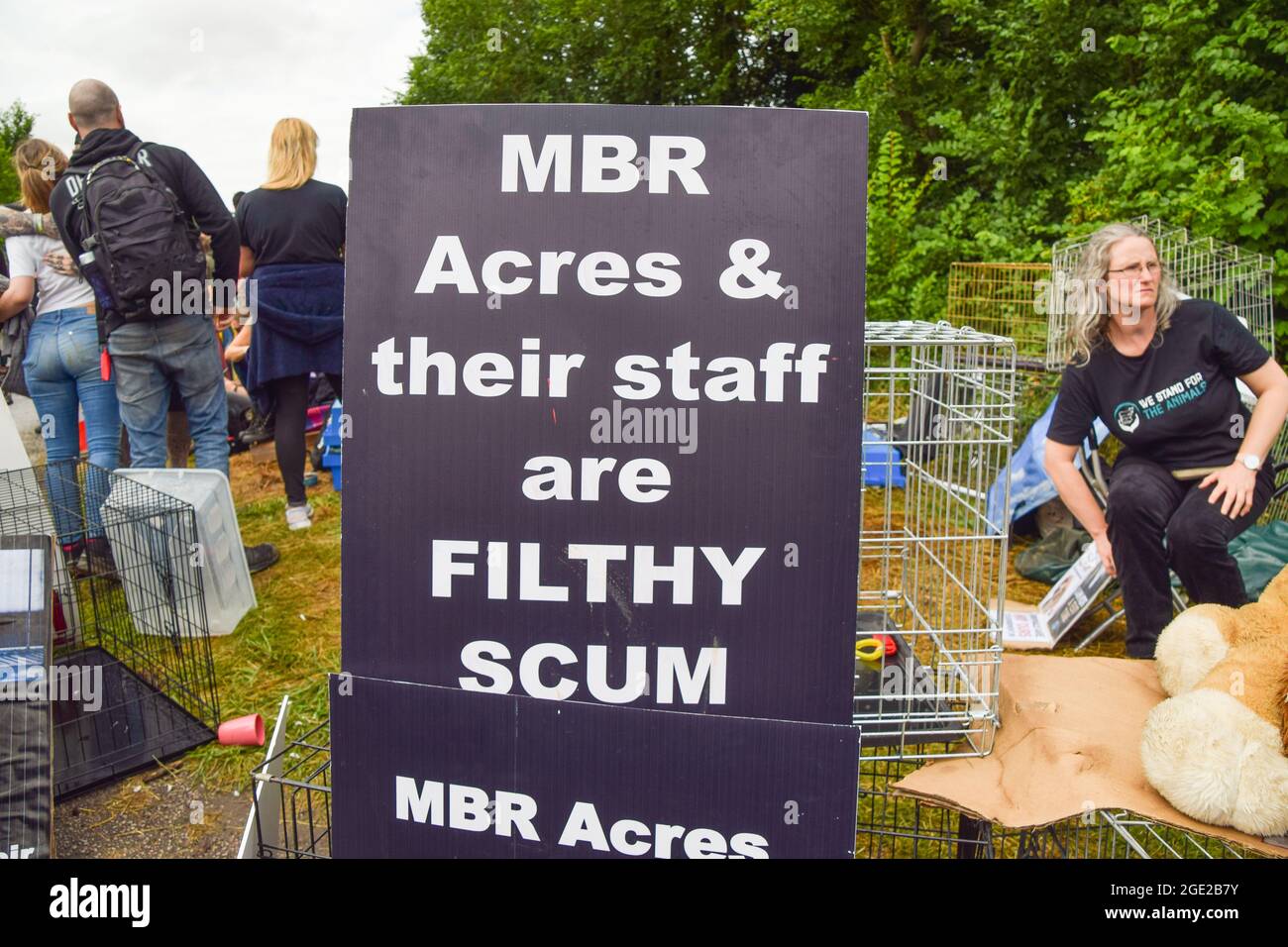 Huntingdon, United Kingdom. 1st August 2021. Animal welfare activists ...
