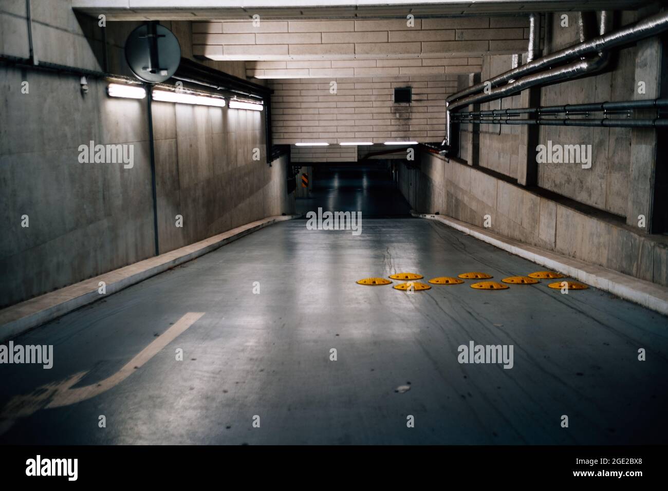 Hall leading to an underground parking Stock Photo - Alamy