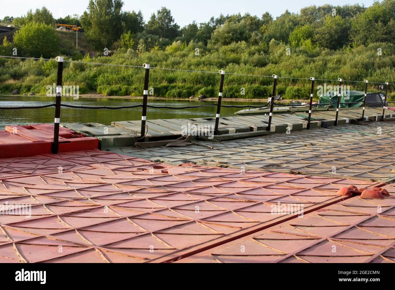 Fencing on the dock by the river close up Stock Photo - Alamy