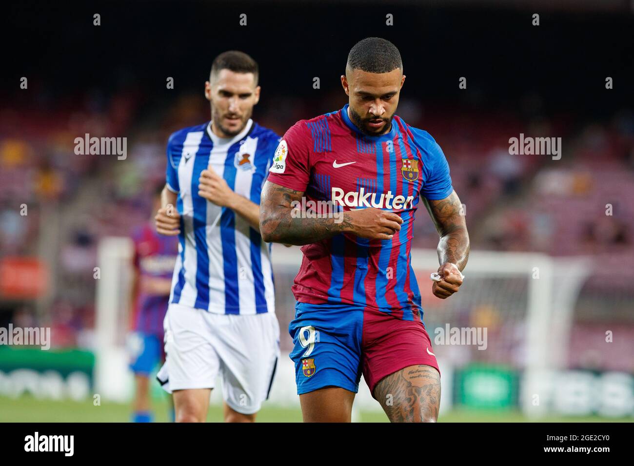 Memphis Depay of FC Barcelona during the La Liga Santander match ...