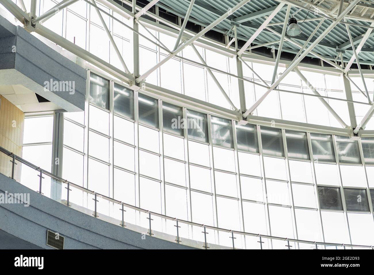 Big glass window in loft office interior Stock Photo - Alamy