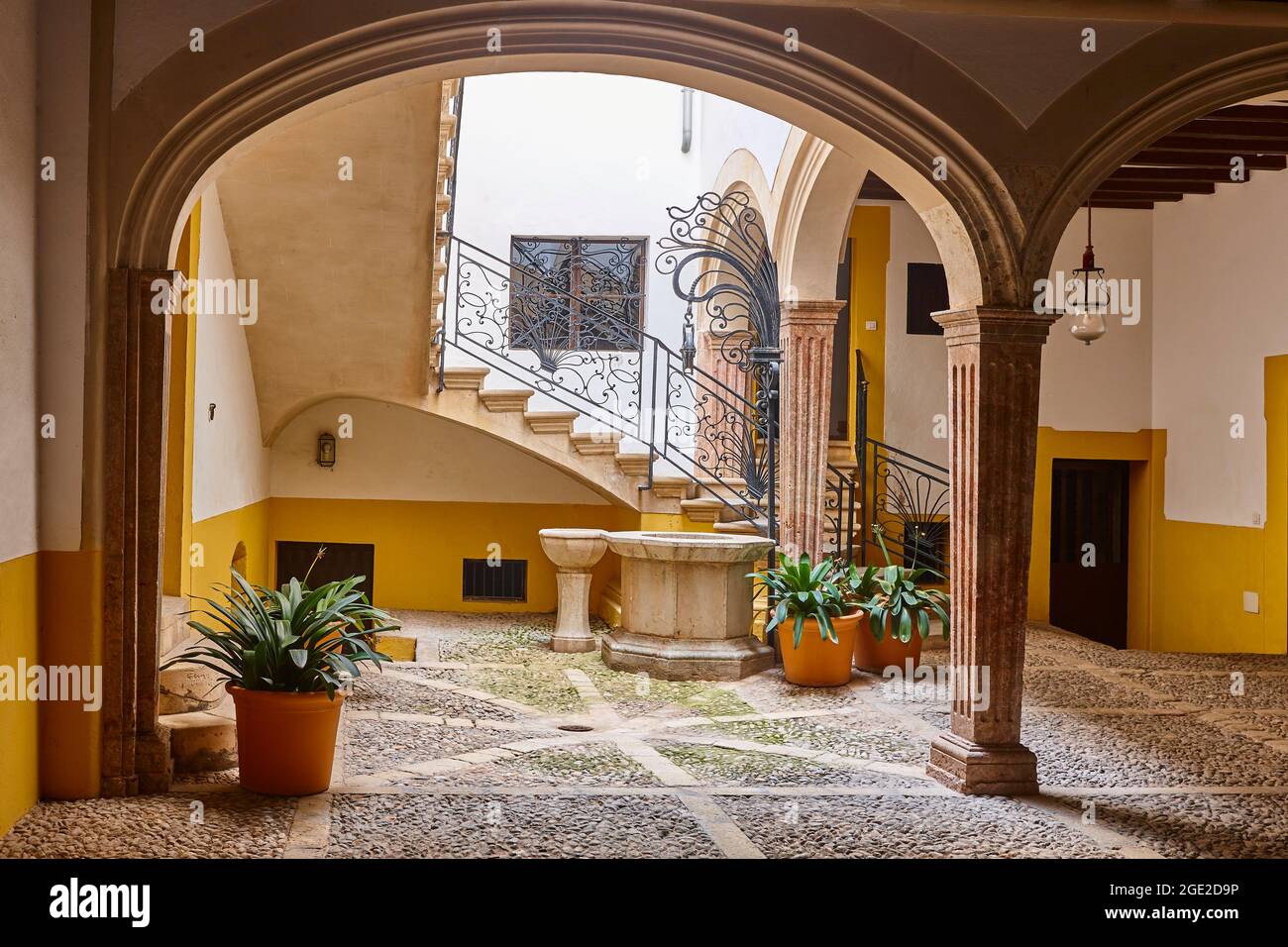 Traditional mallorcan patio in Palma de Mallorca. Balearic islands ...