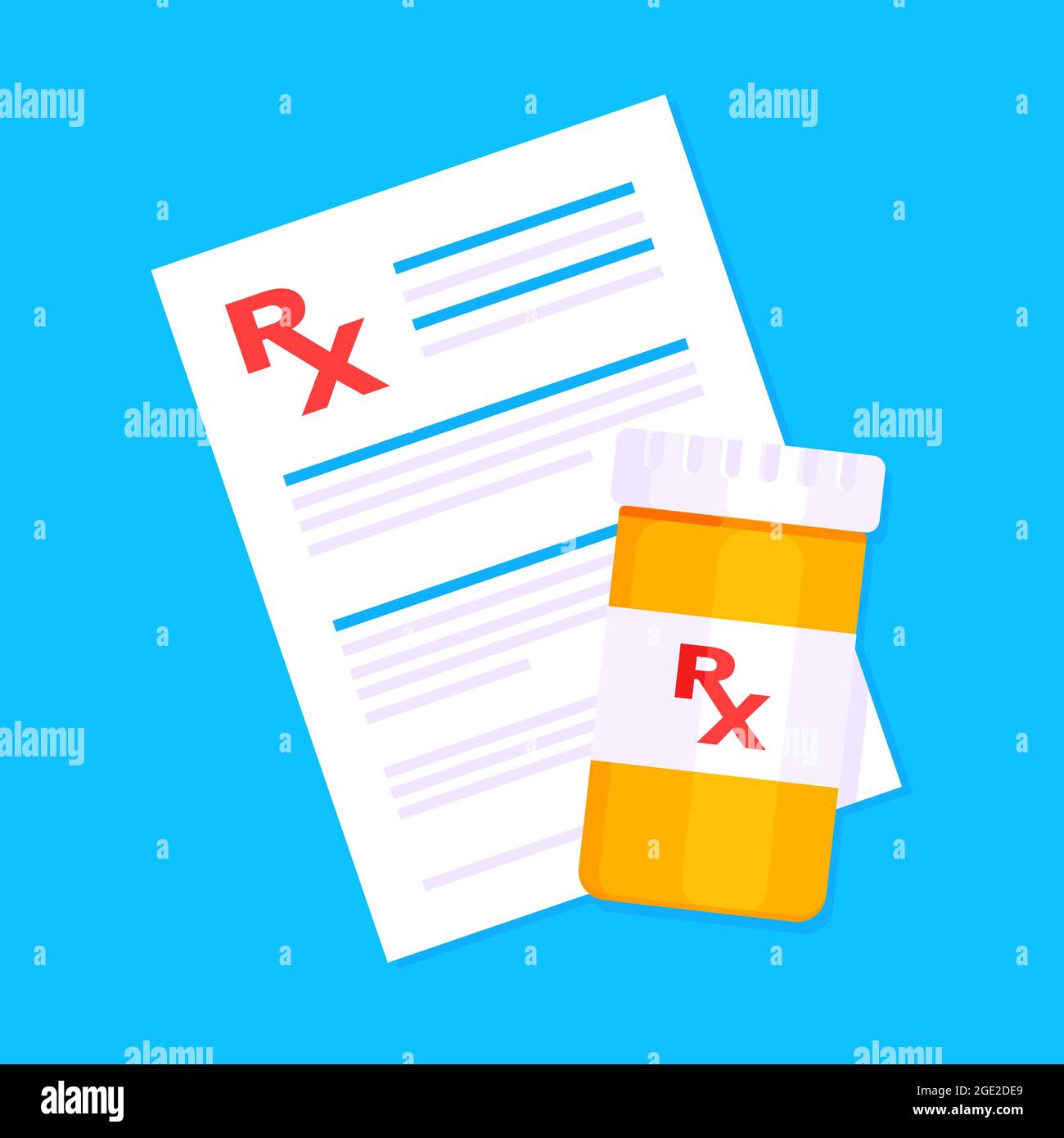 Rx pill bottle for capsules or tablets and prescription blank paper ...