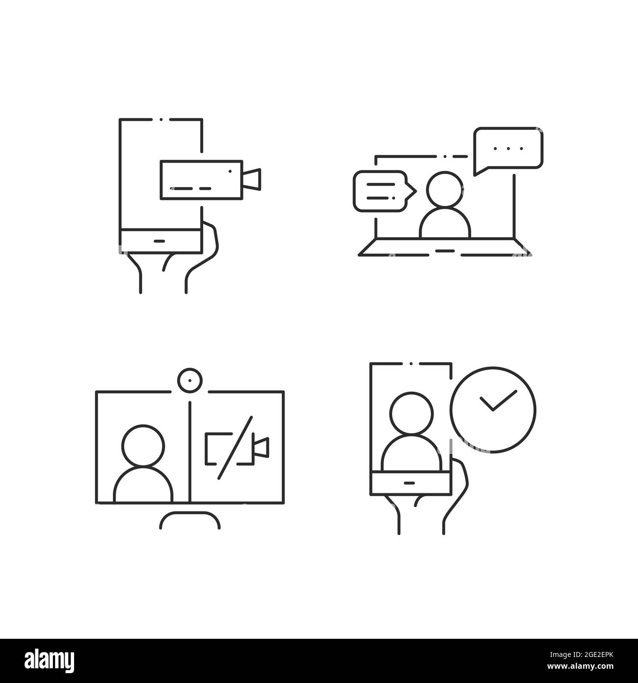 Simple set of online meeting related line Stock Vector Image & Art - Alamy