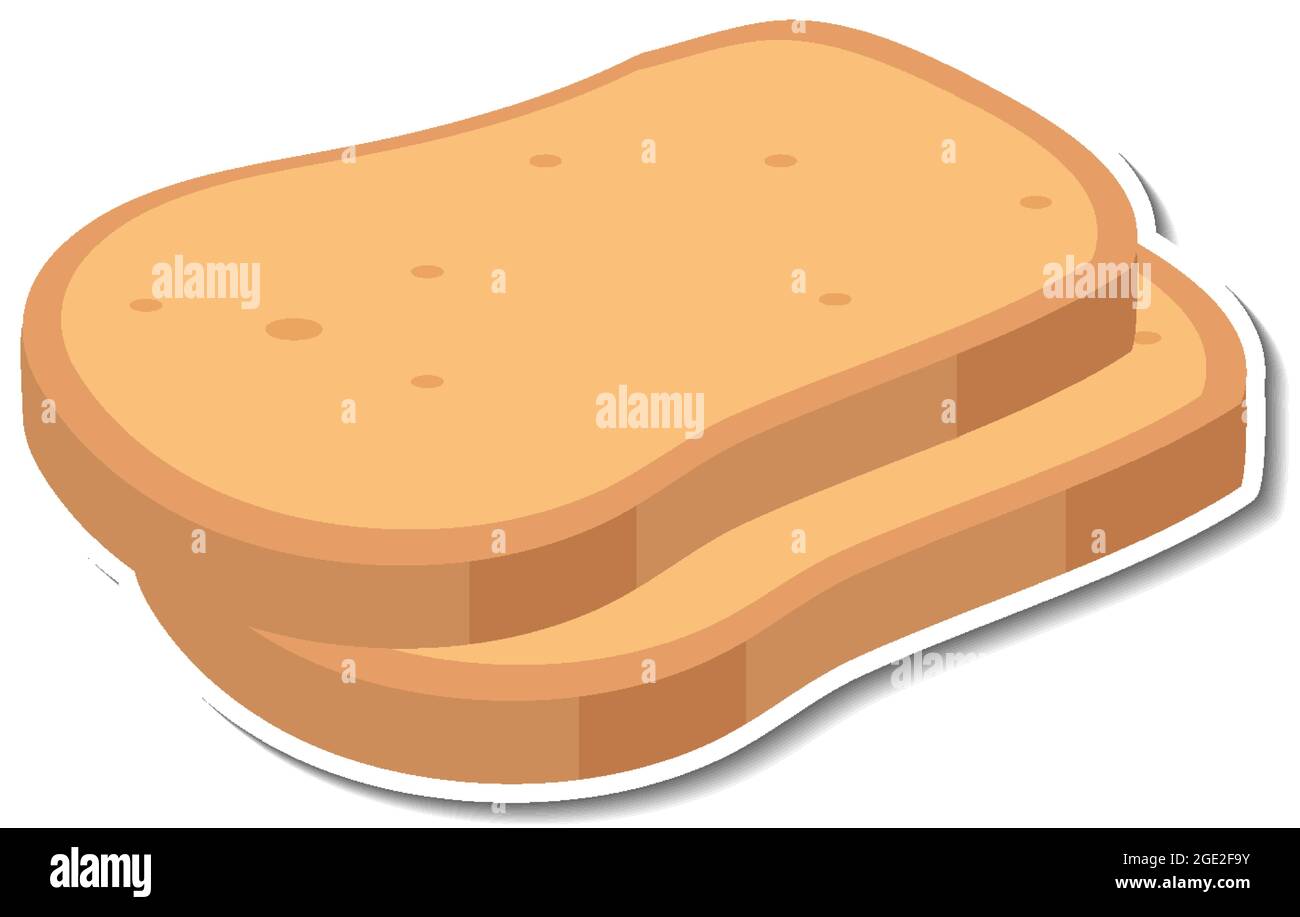 Sliced breads sticker on white background illustration Stock Vector ...