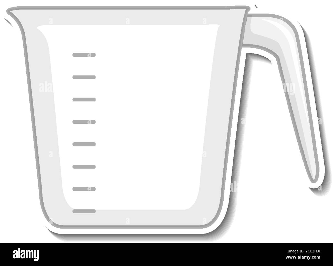 Measuring cup sticker on white background illustration Stock Vector ...