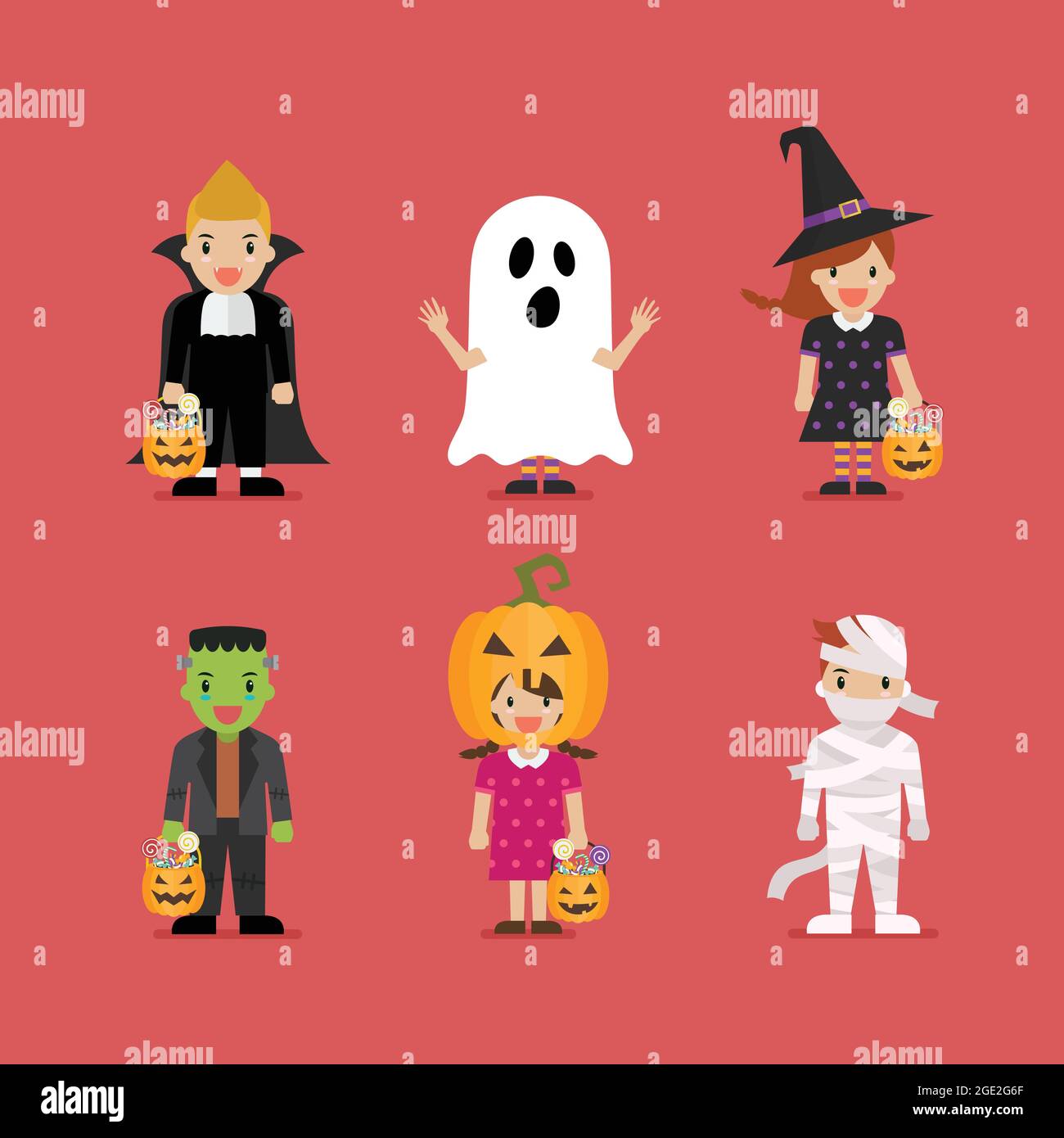 Happy children in scary different costumes. Halloween holiday party ...