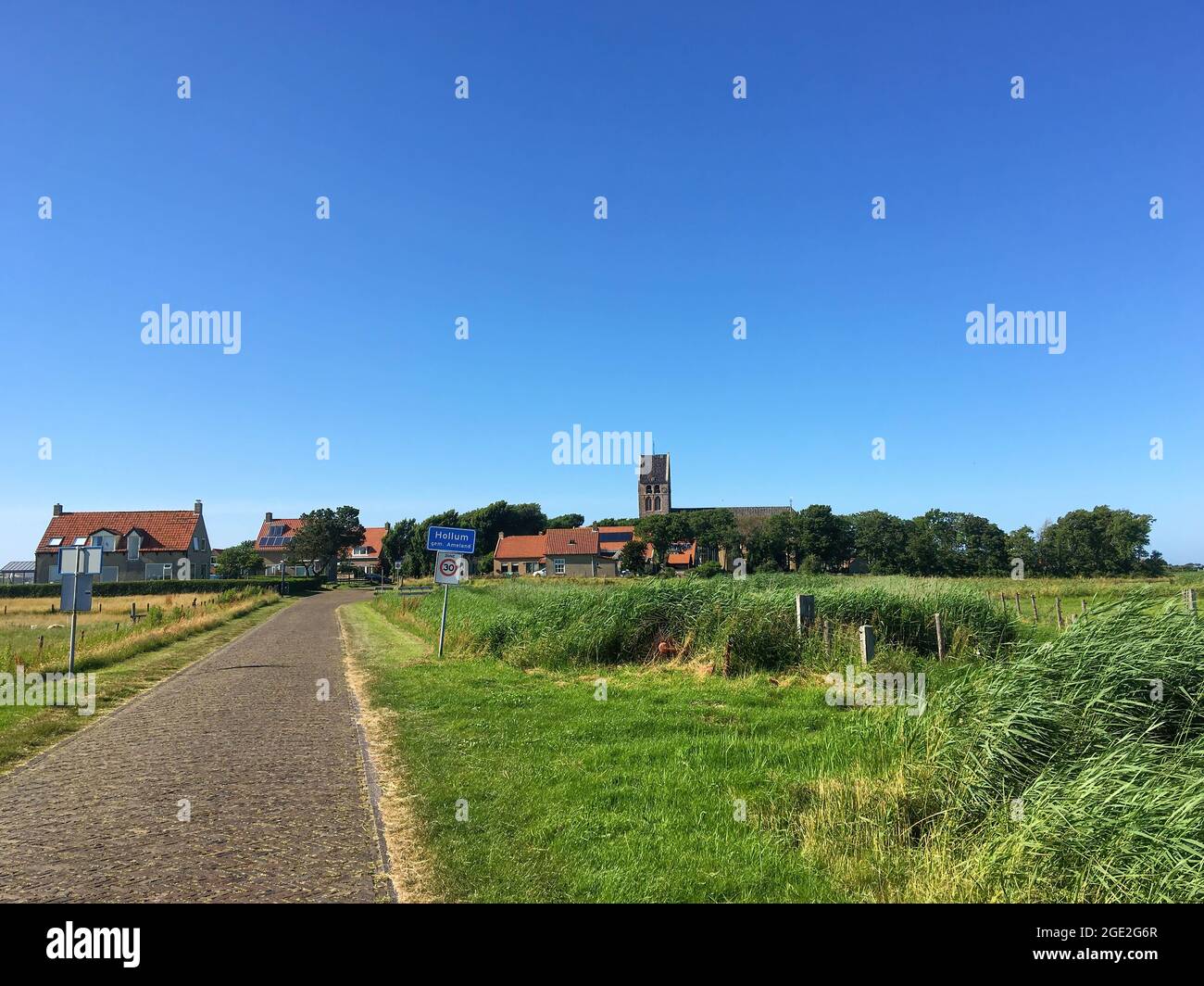 The village of Hollum on the island of Ameland, The Netherlands Stock ...