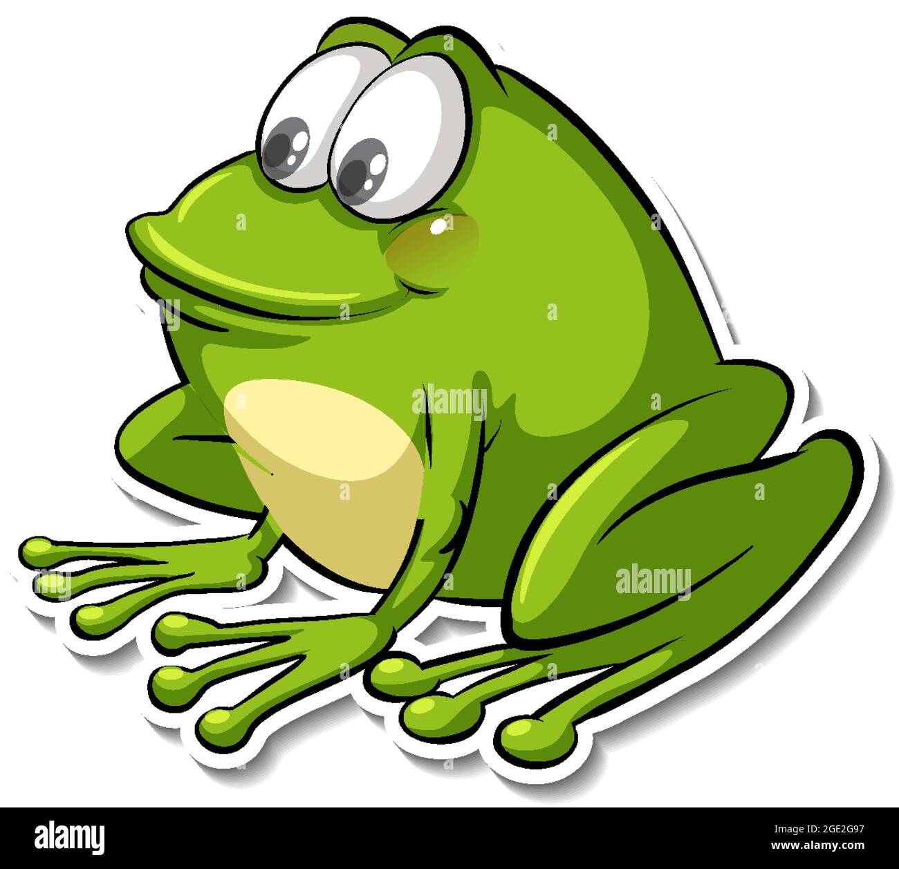 A cute frog cartoon animal sticker illustration Stock Vector Image ...