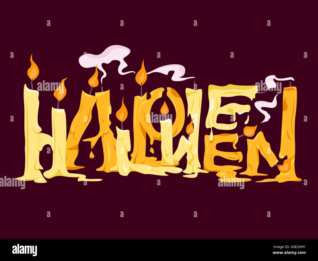 Halloween Text with the Melted Candles in Horror Style Stock Vector ...