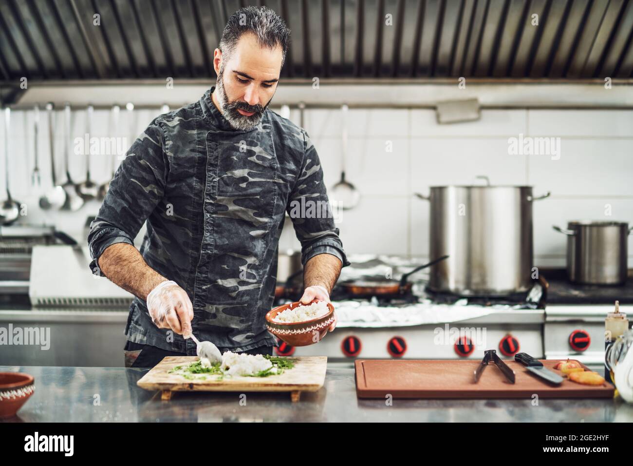 Professional chef serving board hi-res stock photography and images - Alamy