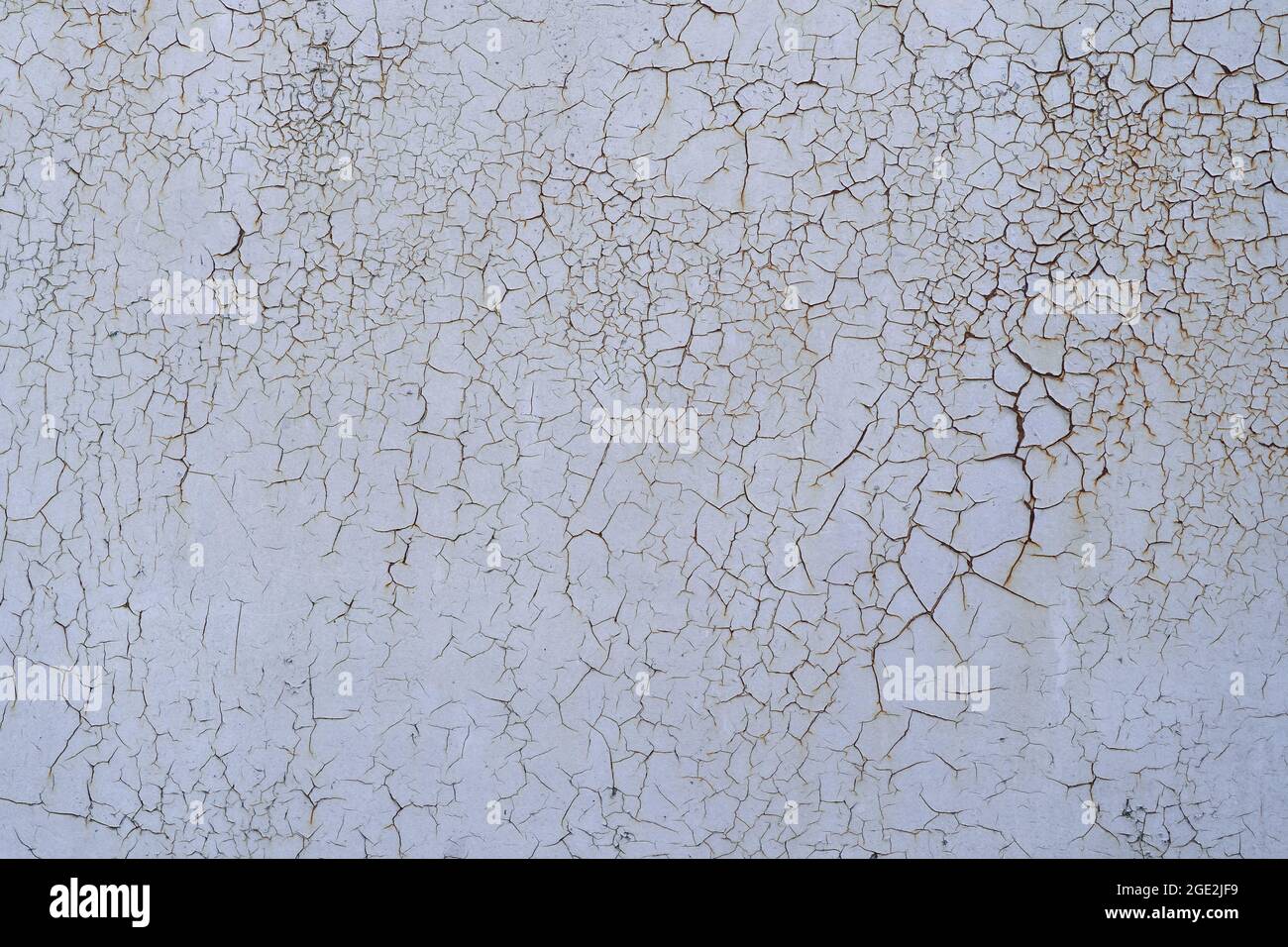 Painted in white old cracked metal rusted background. Metal rust ...