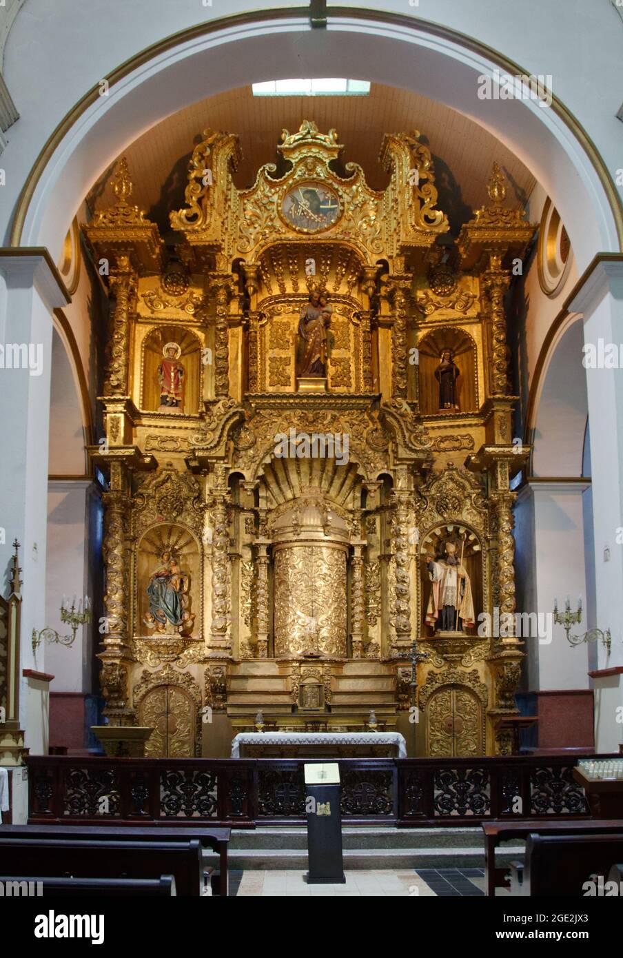 The Golden altar inside the Church of San Jose in the old town of ...
