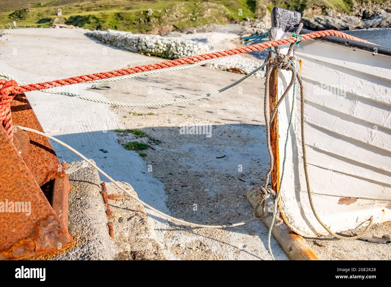 Vessels lying at the harbour of An Port, County Donegal - Ireland Stock ...