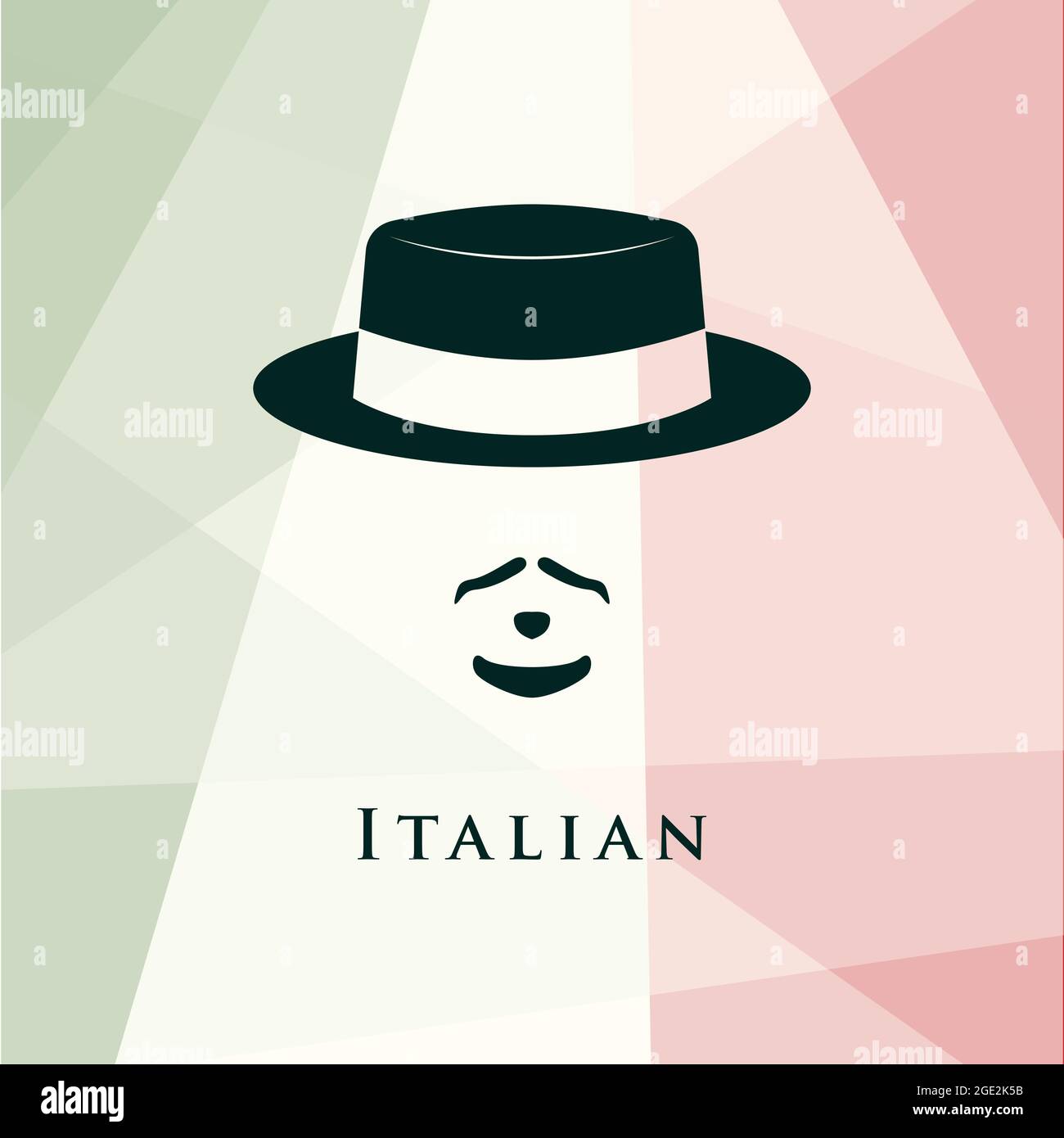 Italian men avatar. On italian flag background. Vector illustration ...