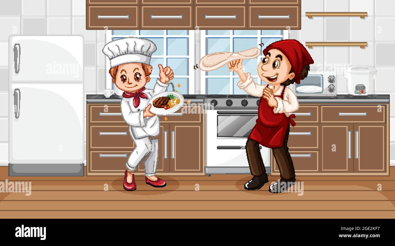 Two chefs Stock Vector Images - Alamy