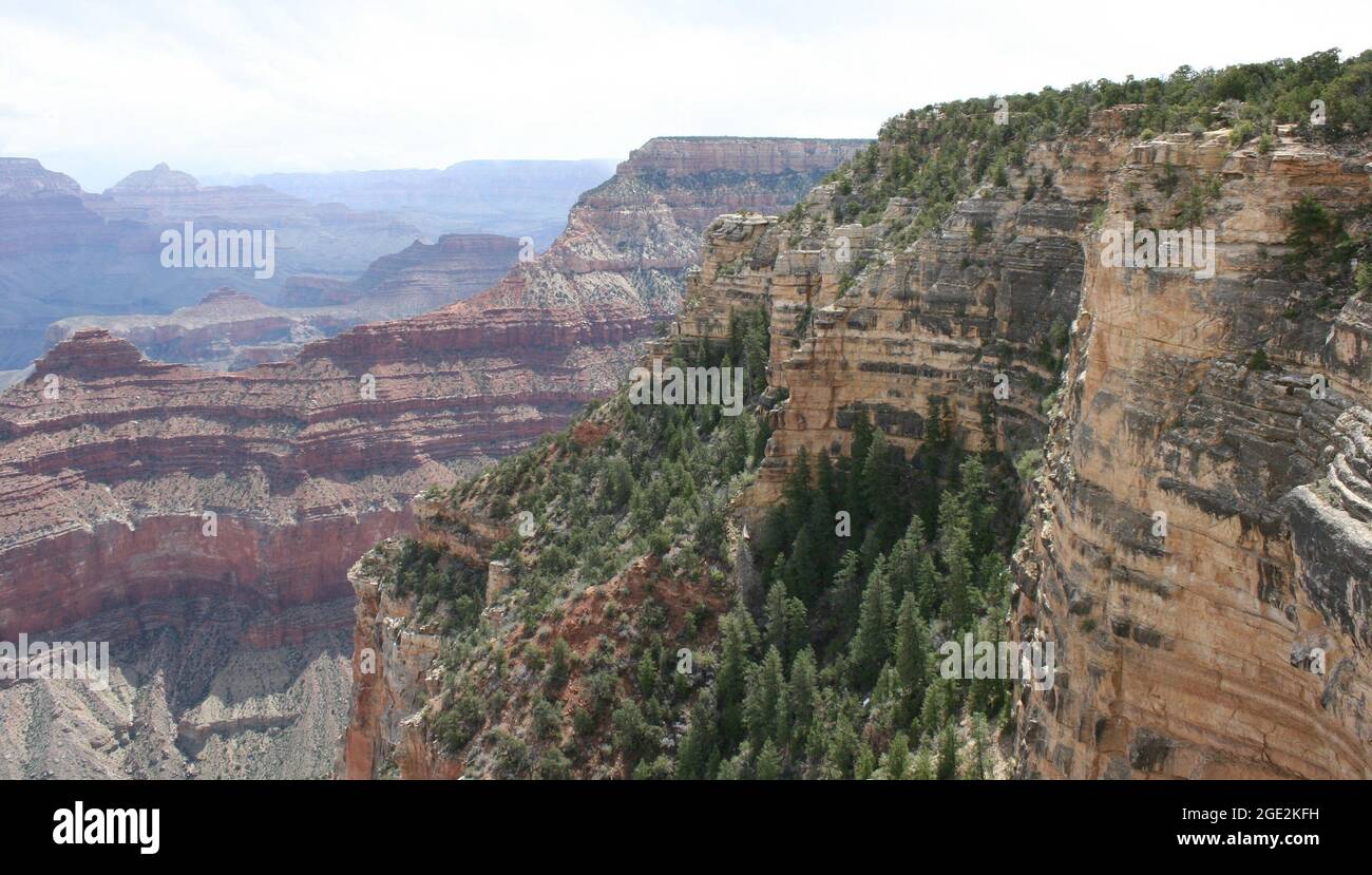 Stunning view of famous Grand Canyon National Park under clouds in ...