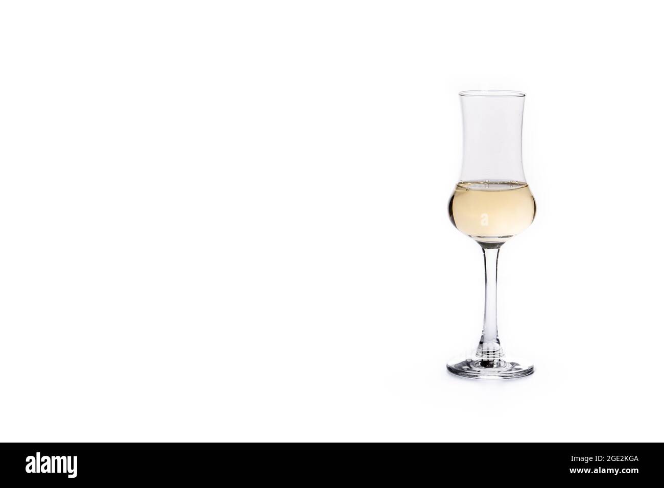 Italian golden grappa drink isolated on white background Stock Photo ...