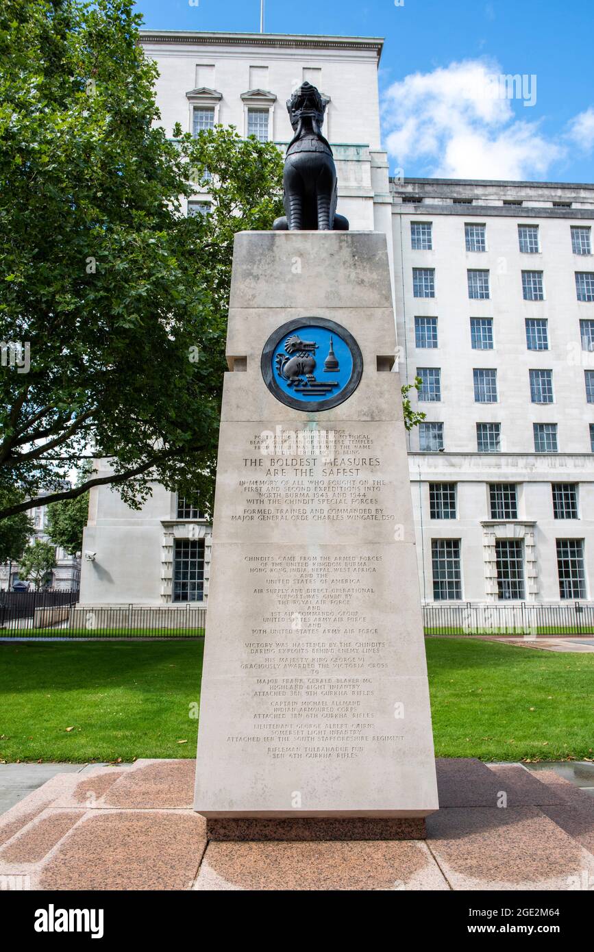 The Chindit Memorial in the Victoria Embankment Gardens in London ...