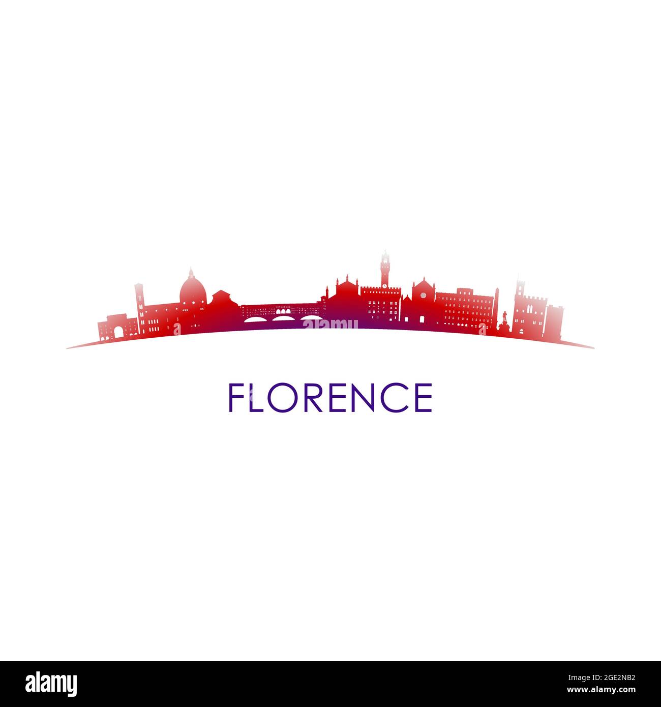 Florence, Italy skyline silhouette. Vector design city on white ...