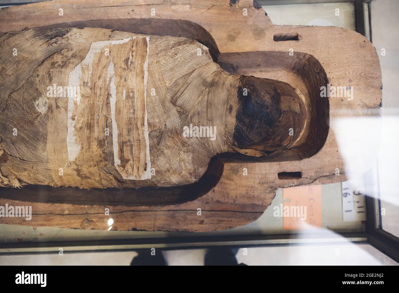 CAIRO, EGYPT - Jun 06, 2021: A top view of a mummified body with an ...
