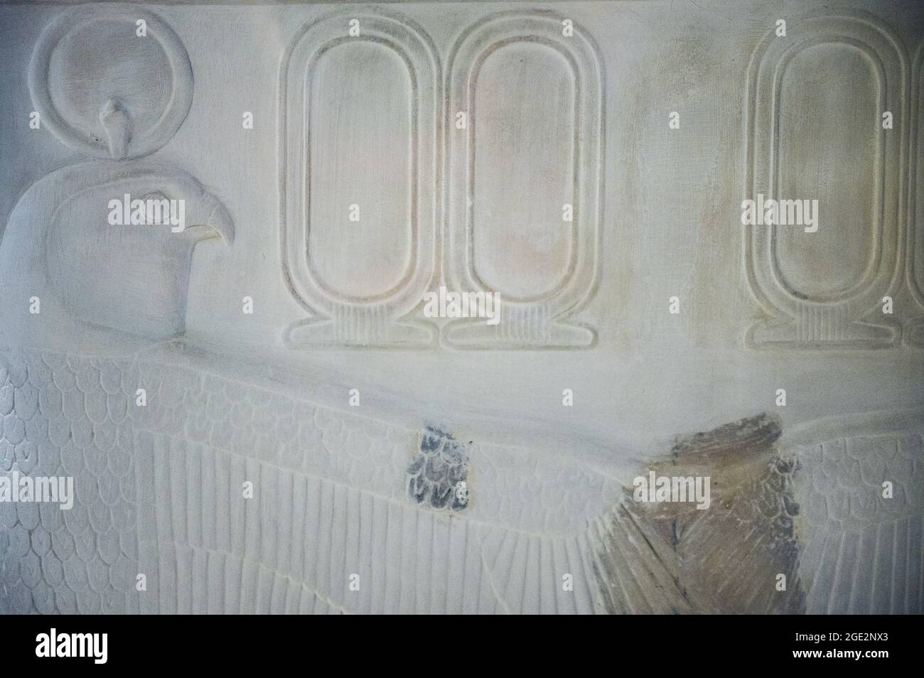 CAIRO, EGYPT - Jun 06, 2021: A closeup of an ancient carving on stone ...