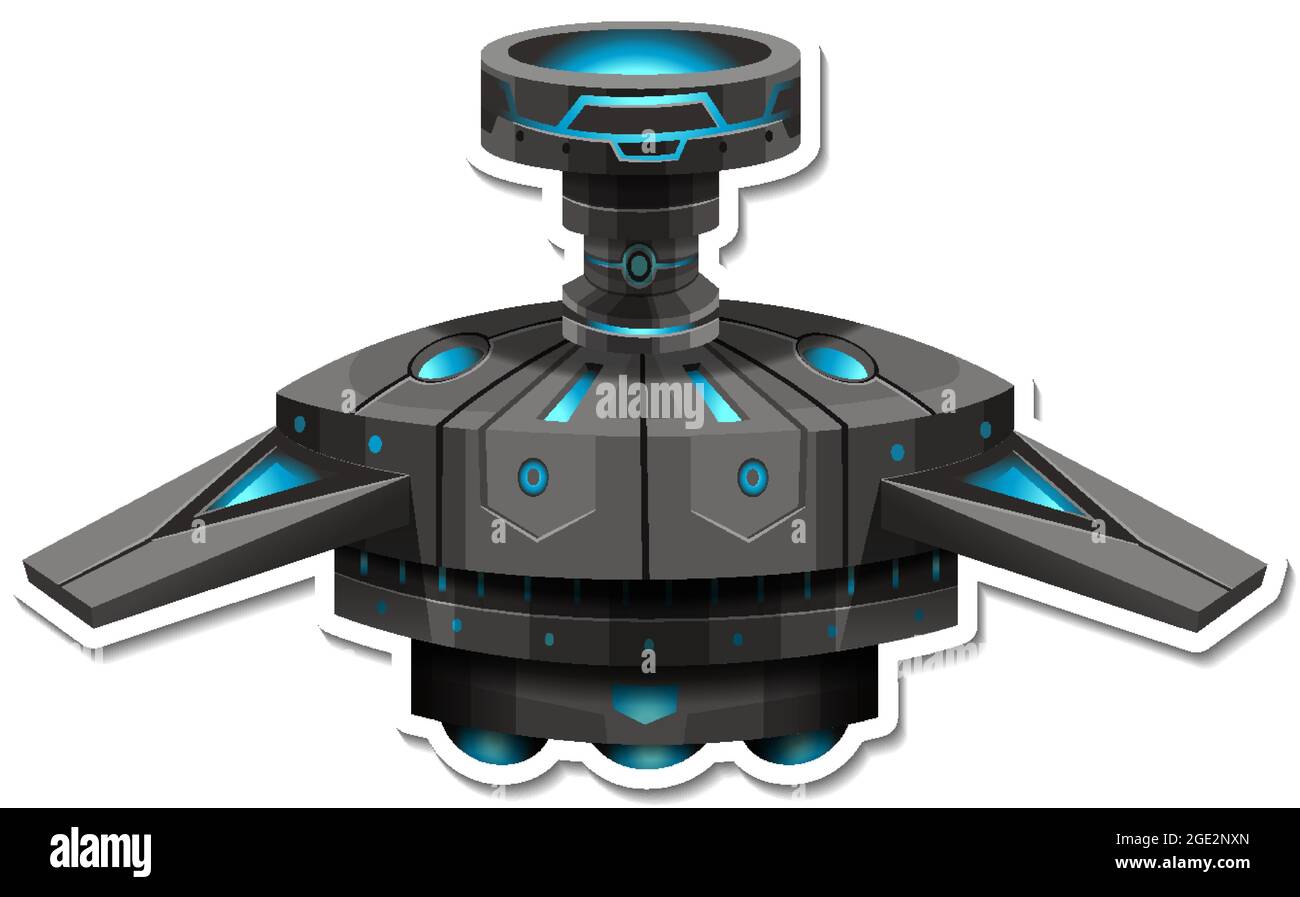 A sticker template with UFO or Satellite isolated illustration Stock ...