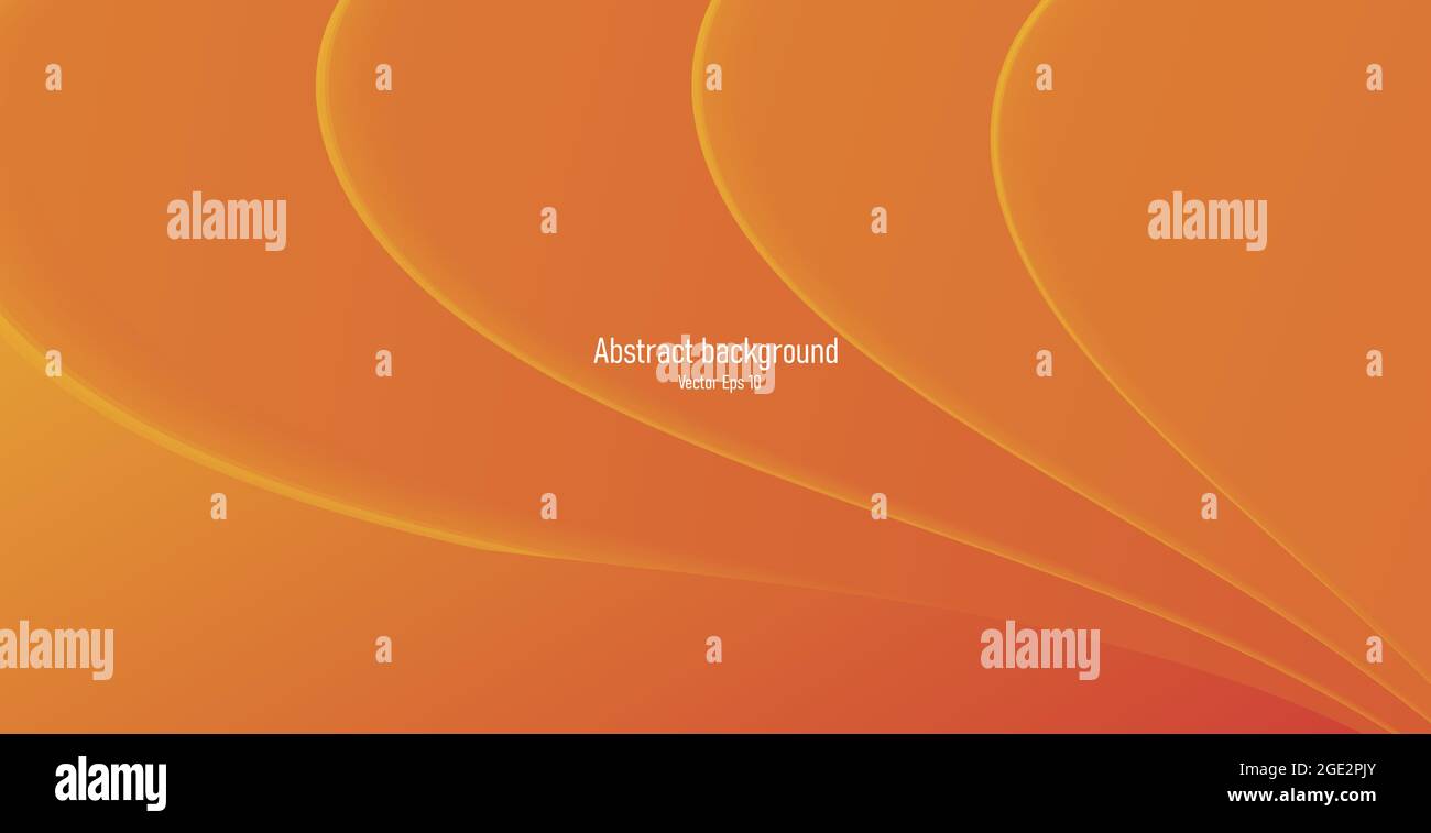 Abstract orange background with monochrome orange waves creating ...