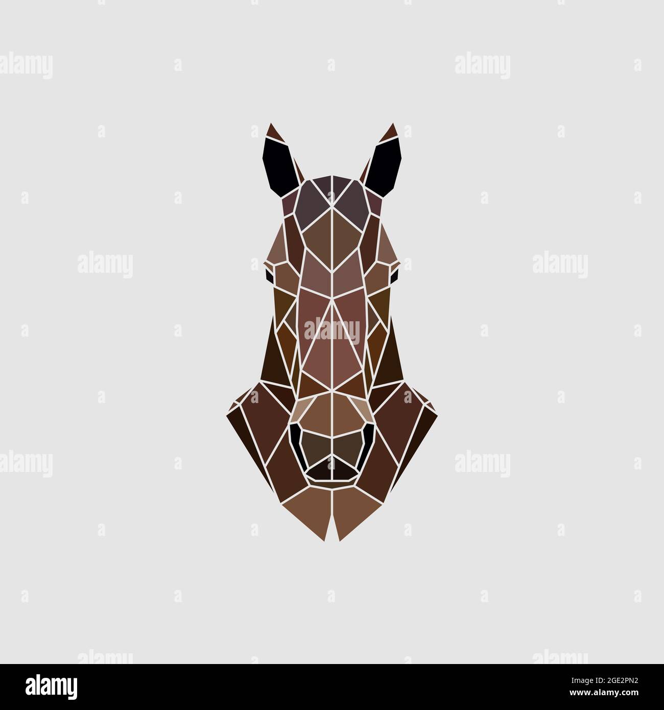 The head of a wild horse mustang in a manner of polygonal graphics ...