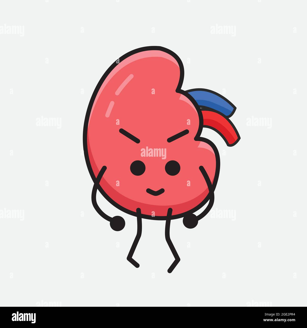 Vector Illustration of Kidney Character with cute face and simple body ...