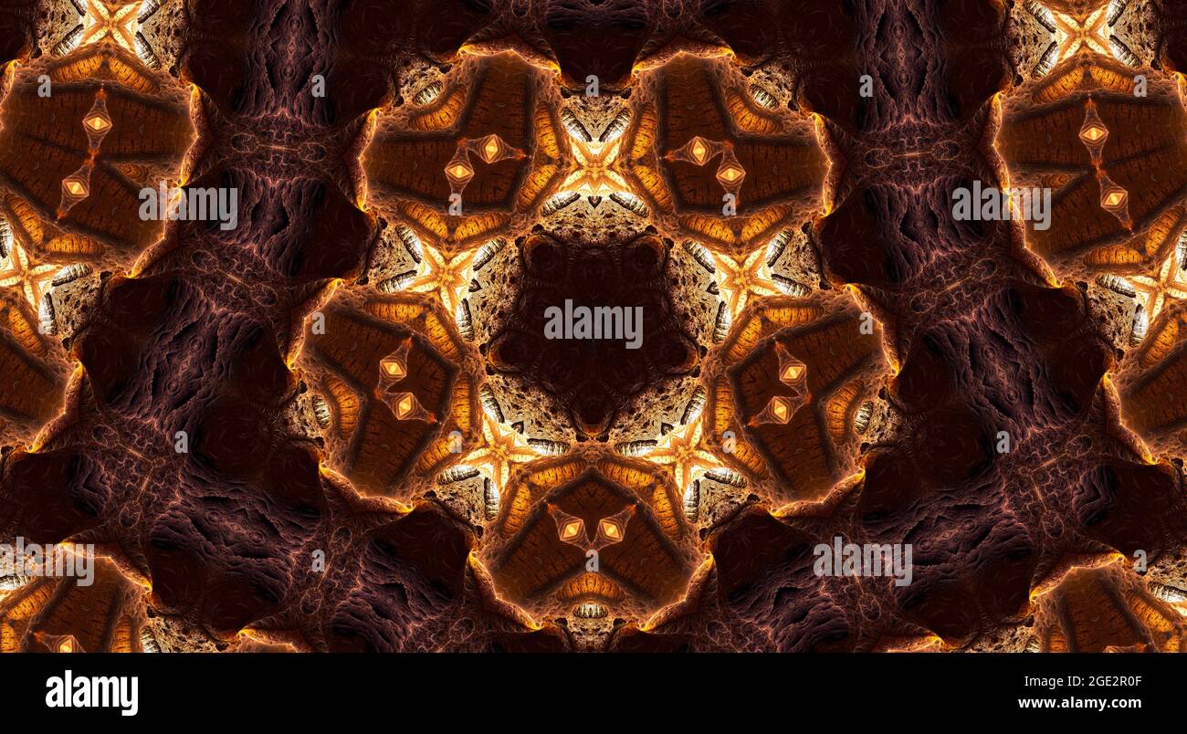 brown polygon star with rough texture, abstract drawing of brown lines ...