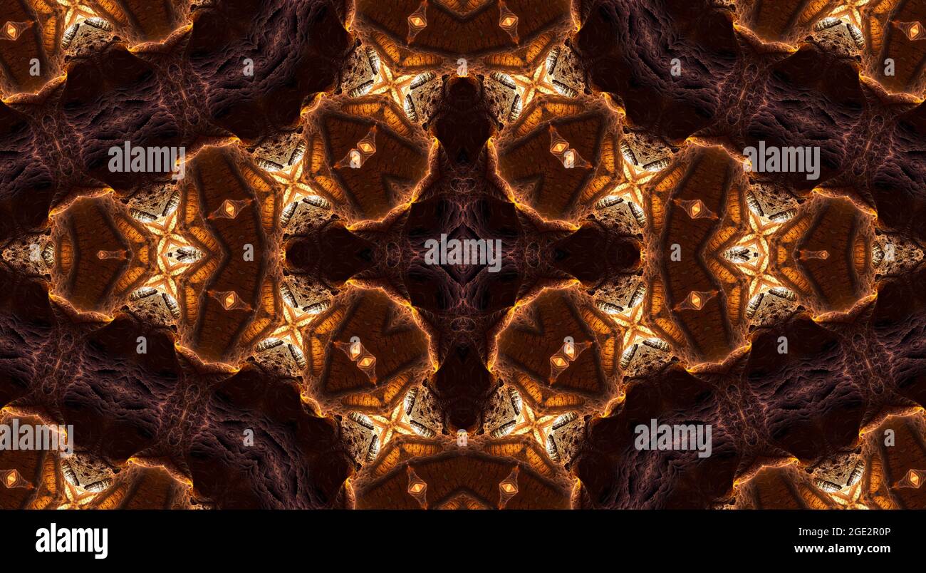 brown polygon star with rough texture, abstract drawing of brown lines ...