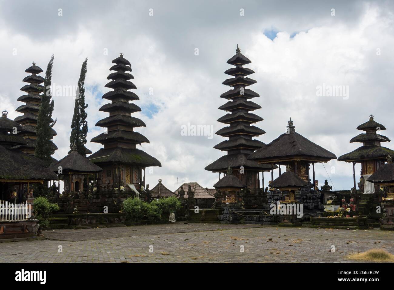 Meru towers (pelinggih) of the inner sanctum of the Ulun Danu Batur ...