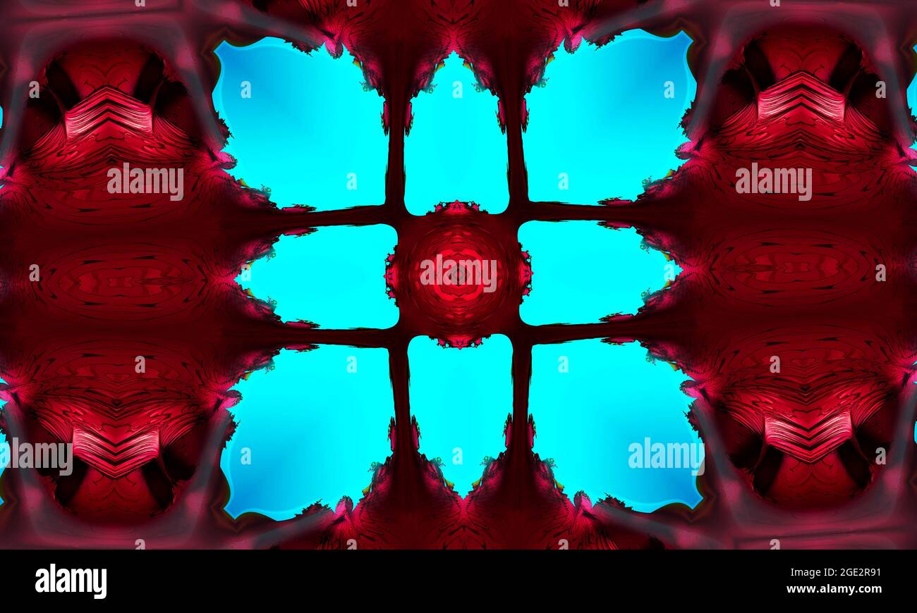 Watercolor neon cyan deep blue ink square on bordo background Stock ...