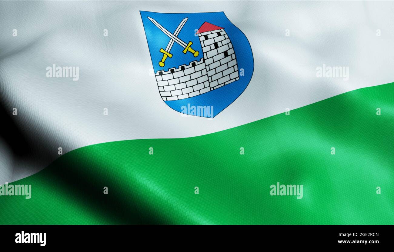 3D Illustration of a waving Estonian county flag of Ida Viru Stock ...
