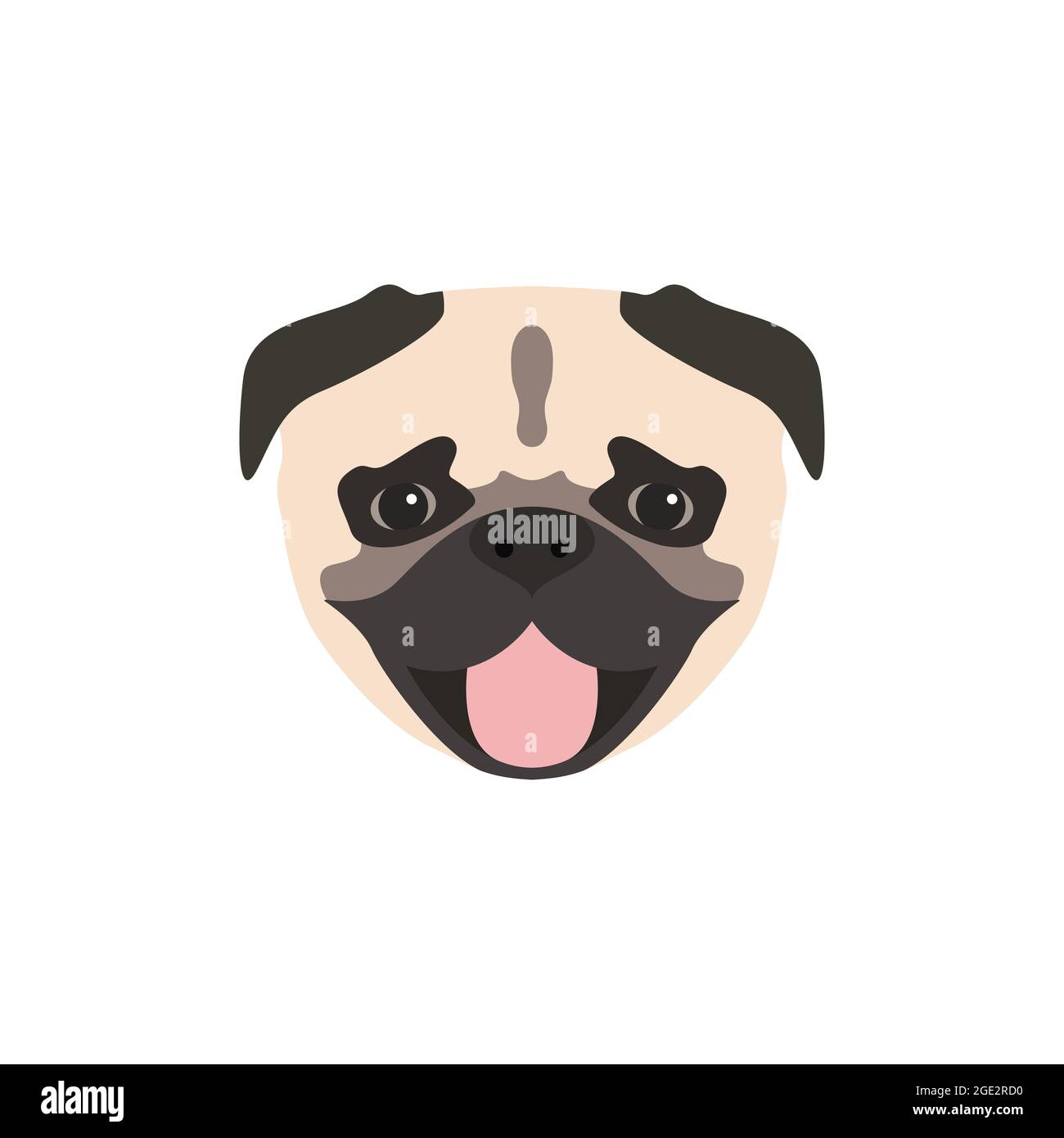 Pug dog icon isolated on white background. Animal vector illustration ...