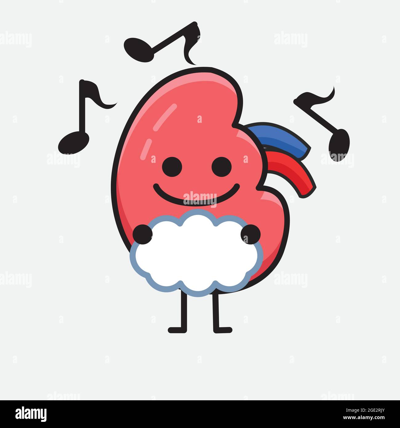 Vector Illustration of Kidney Character with cute face and simple body ...