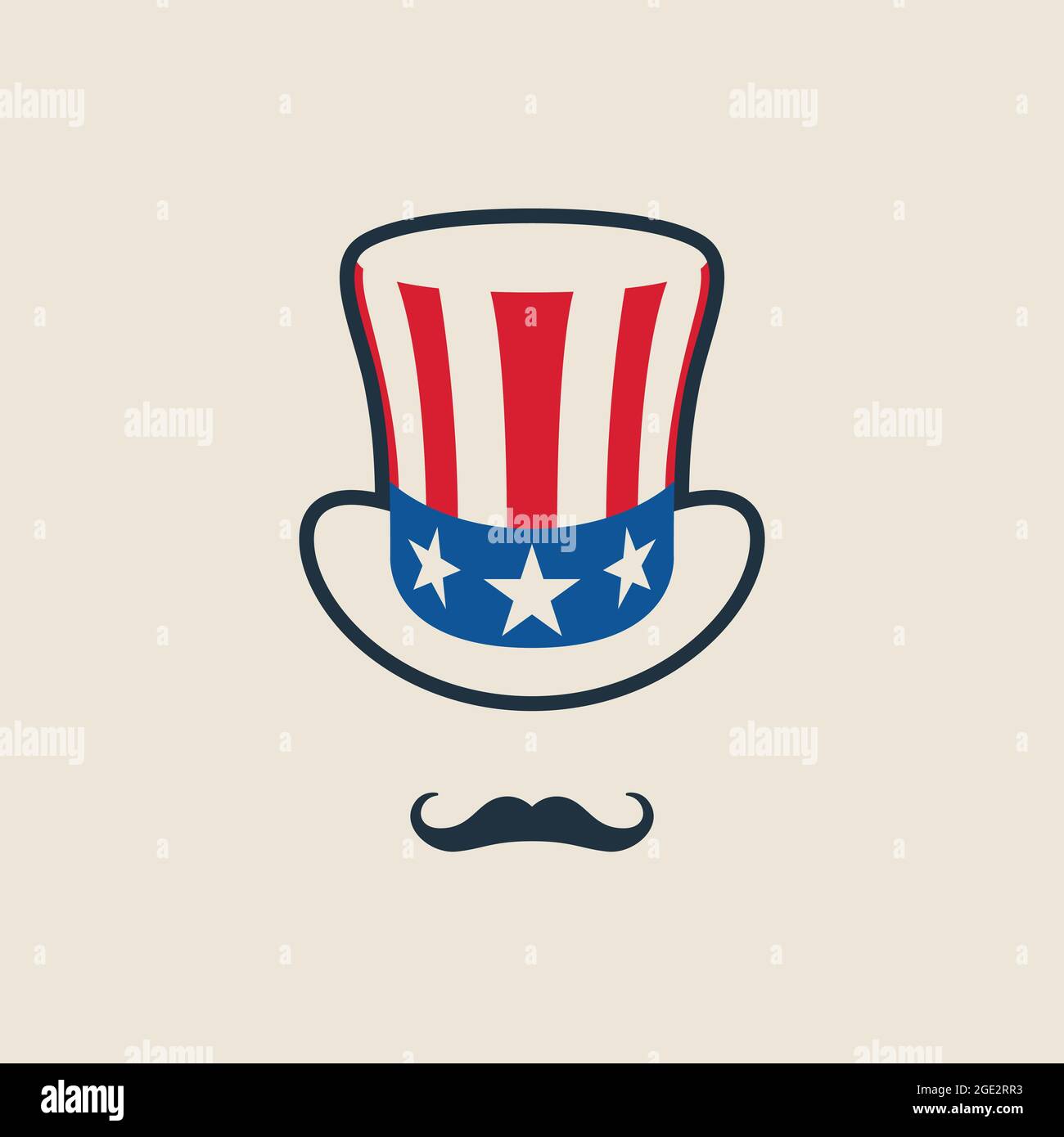 Uncle Sam's Symbol. Hat with mustache. Concept of American Freedom and ...
