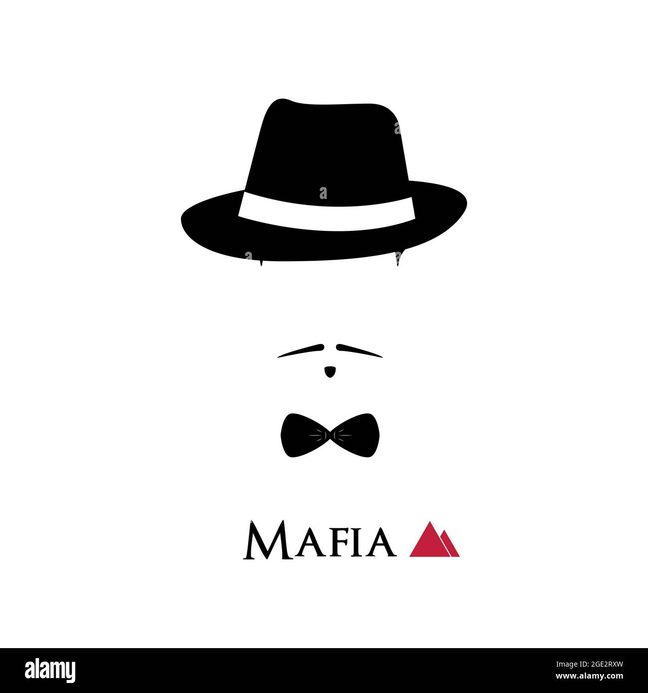 Mafia Italienne Logo Thief Criminal Robber Logo Isolated On White