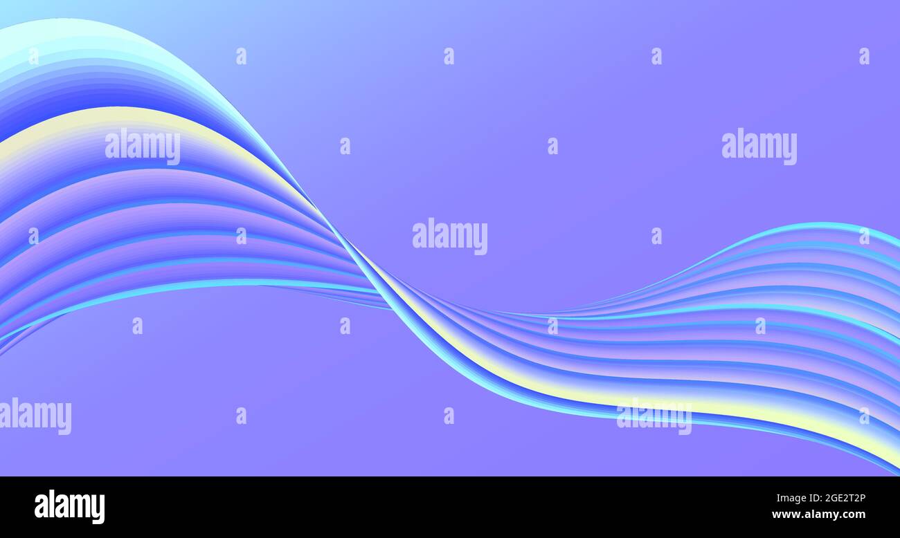 Abstract soft blue background with twisted ribbon curve, graphic design ...